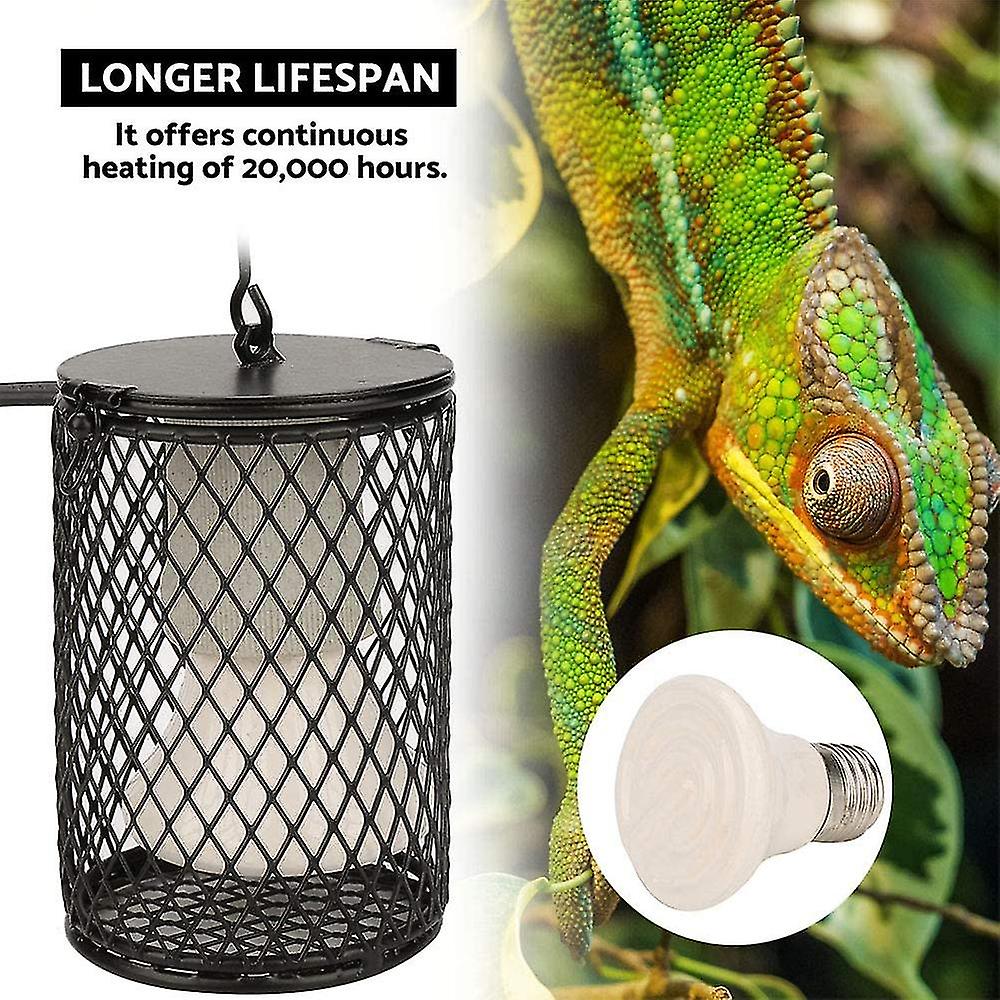 Reptile Heat Lamp With Guard,pet Heating Lamp Shade Basking Heater Lamp ...