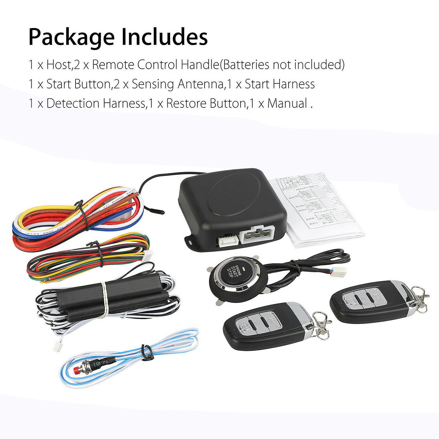 Car SUV PKE Keyless Entry Engine Start Alarm System Push Button Start ...