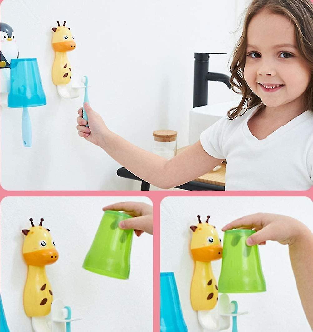 Giraffe Toothbrush Cup With Toothbrush Holder Kids Cartoon Animals ...