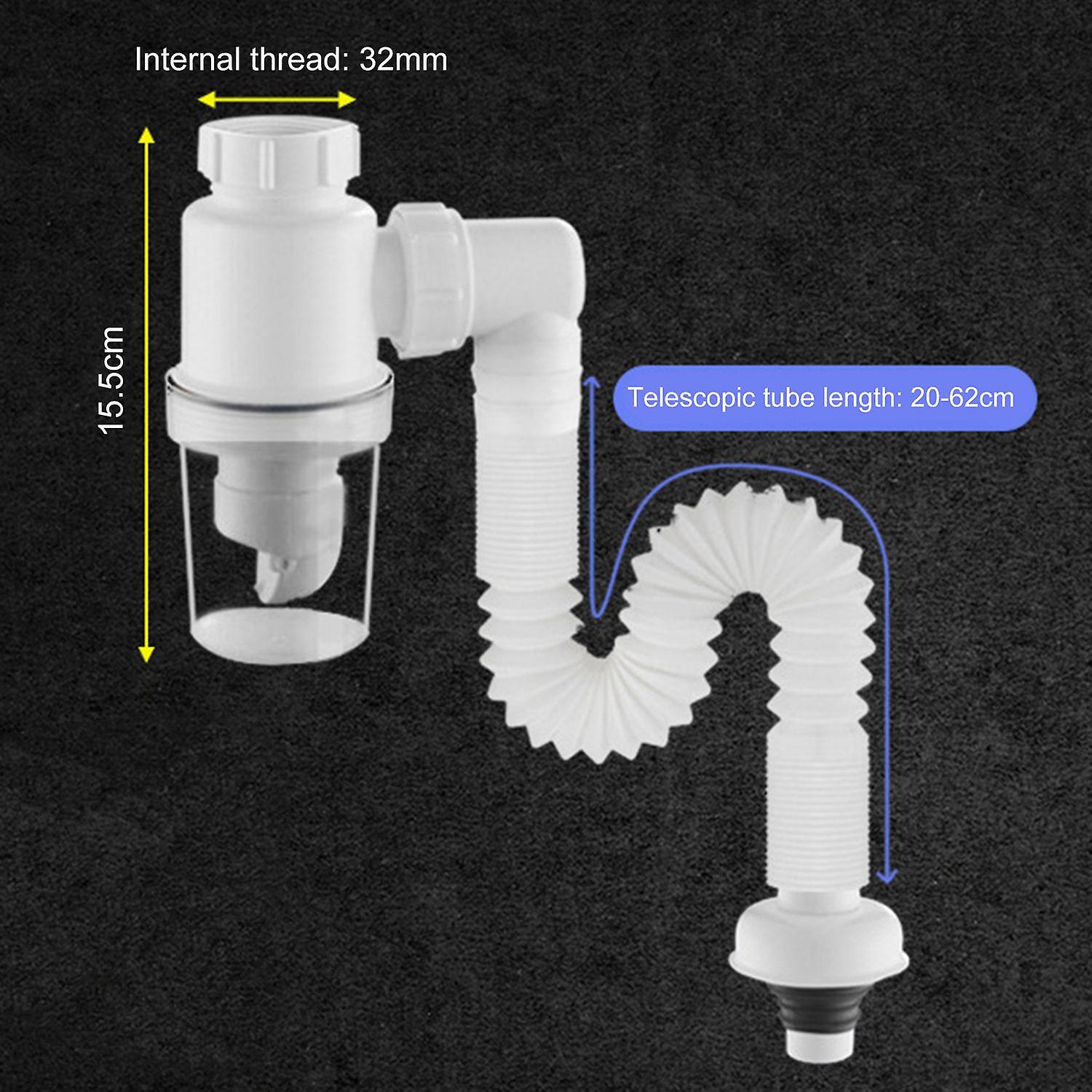 1 Set Sink Drain Pipe Easy Installation Odor Resistant Universal Sewer ...