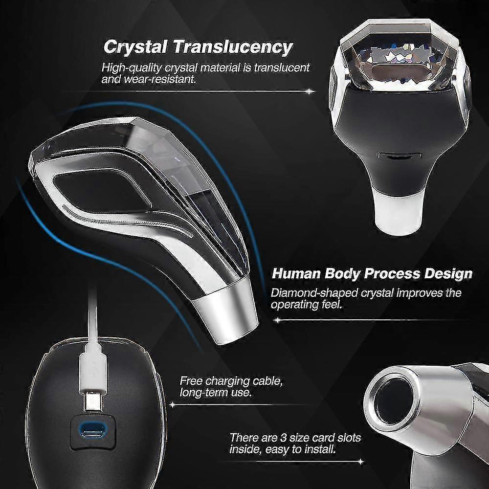 R Shape Cut Series Car Gear Shift Knob Touch Activated Multi-color Led ...