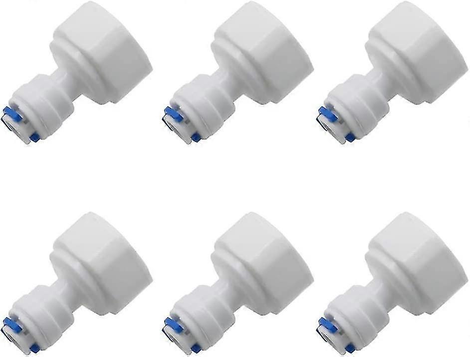 6pcs 1/4 Tube Od Female Push In Quick Connector Water Filter Connect ...