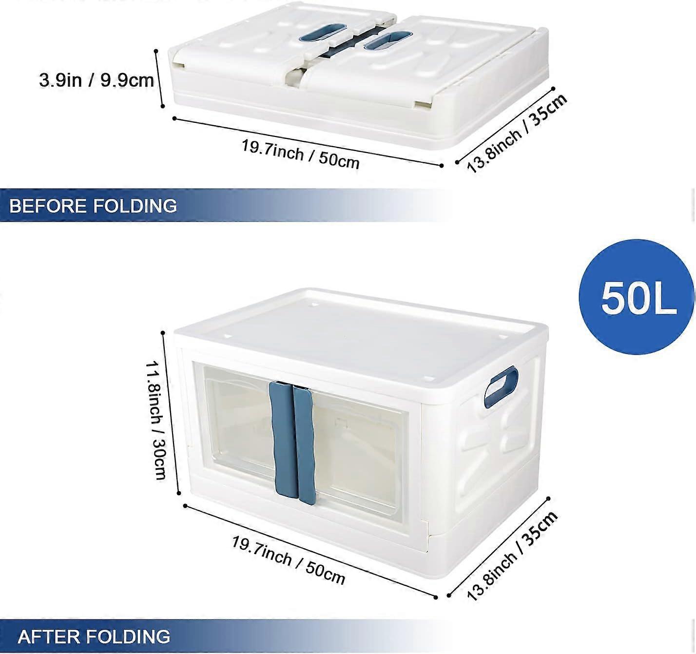 2-pack 50*2 Litre Multi-Use General Storage Box Stackable Plastic ...