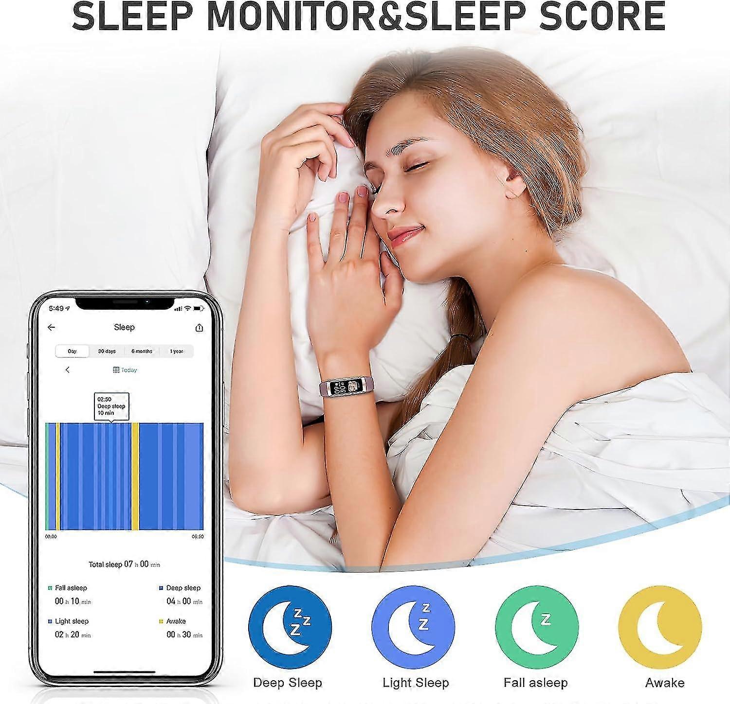 Fitness Tracker With Heart Rate Monitor, Step Counter, Sleep Monitor ...