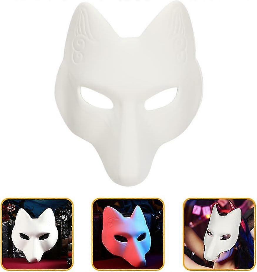 Wolf Mask Animal Masks 2pcs Fox Mask, Halloween White Fox Mask Animal ...