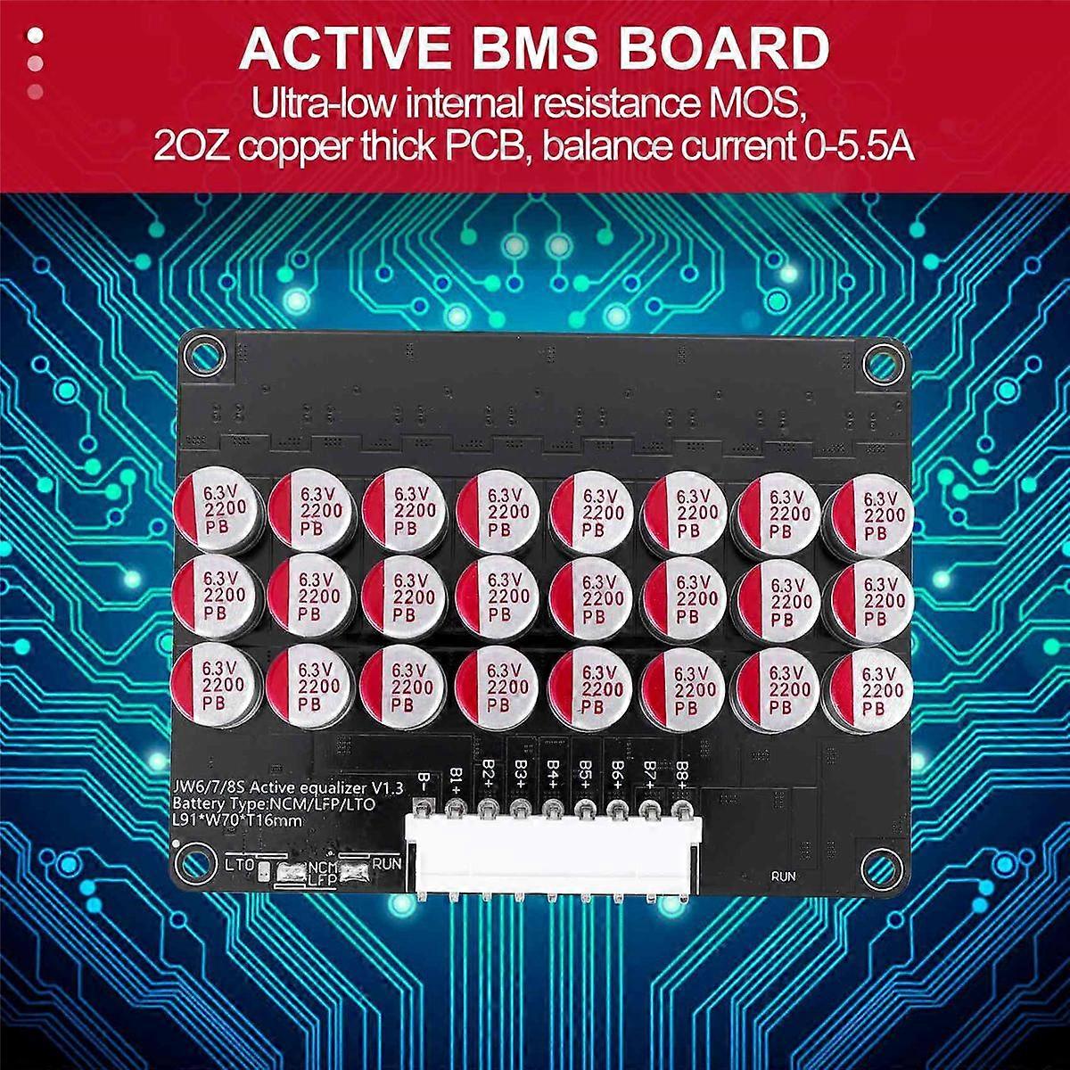 8S Active Equalizer Balancer Lifepo4 Lipo LTO Battery Energy Equalization Capacitor BMS Board ...
