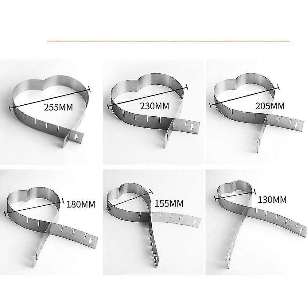 Adjustable Heart Baking Pan With 6 Adjustable Sizes, Adjustable Cake ...