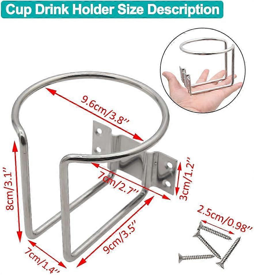 2pcs Car Cup Holders, Universal Boat, Stainless Steel, Ring-Shaped ...