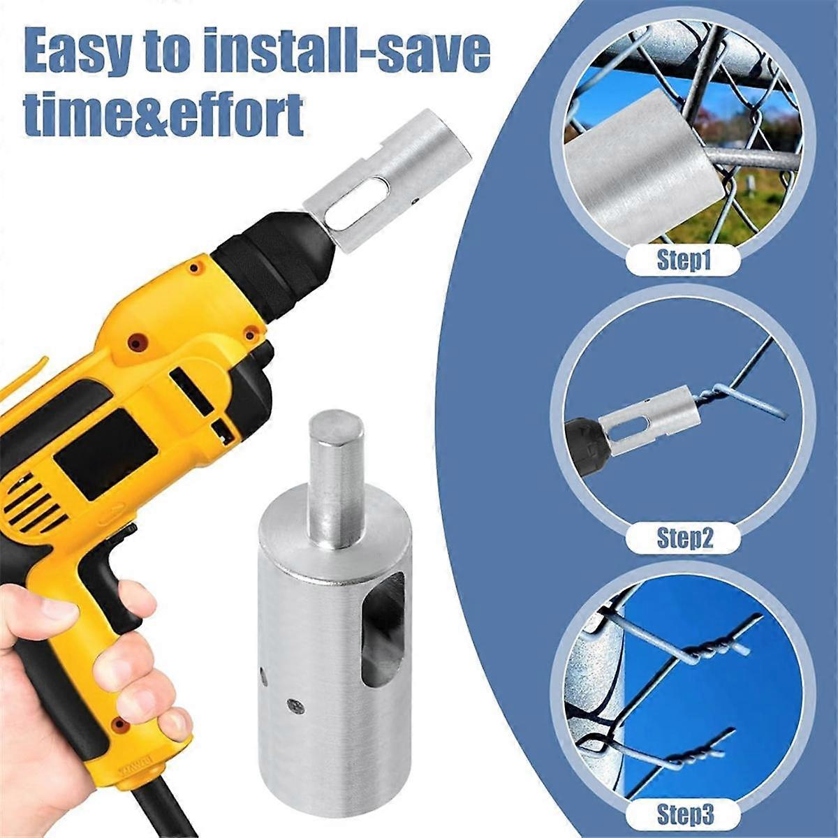 EZ Twist Ties 9 Gauge Drill Chuck Tool for Chain Link Fence,Easy Twist ...