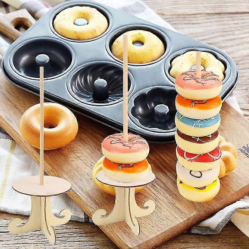 4Pcs Wooden Donut Stand Dessert Table Donut Display Stand XiXi | Fruugo UK