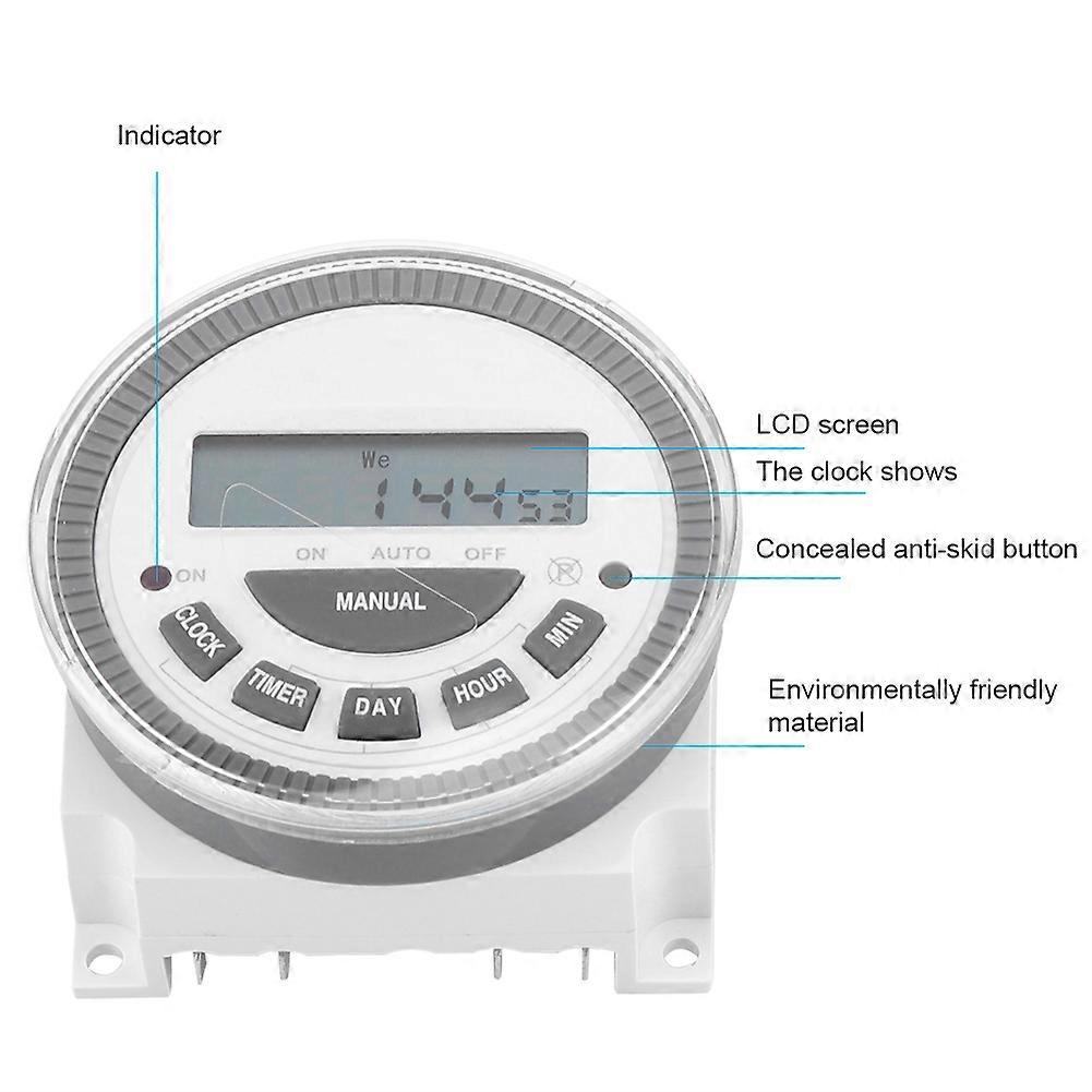 16A 7 Days Weekly Programmable Digital Timer Time Relay Switch Output ( 16A TM-619H-2) | Fruugo UK
