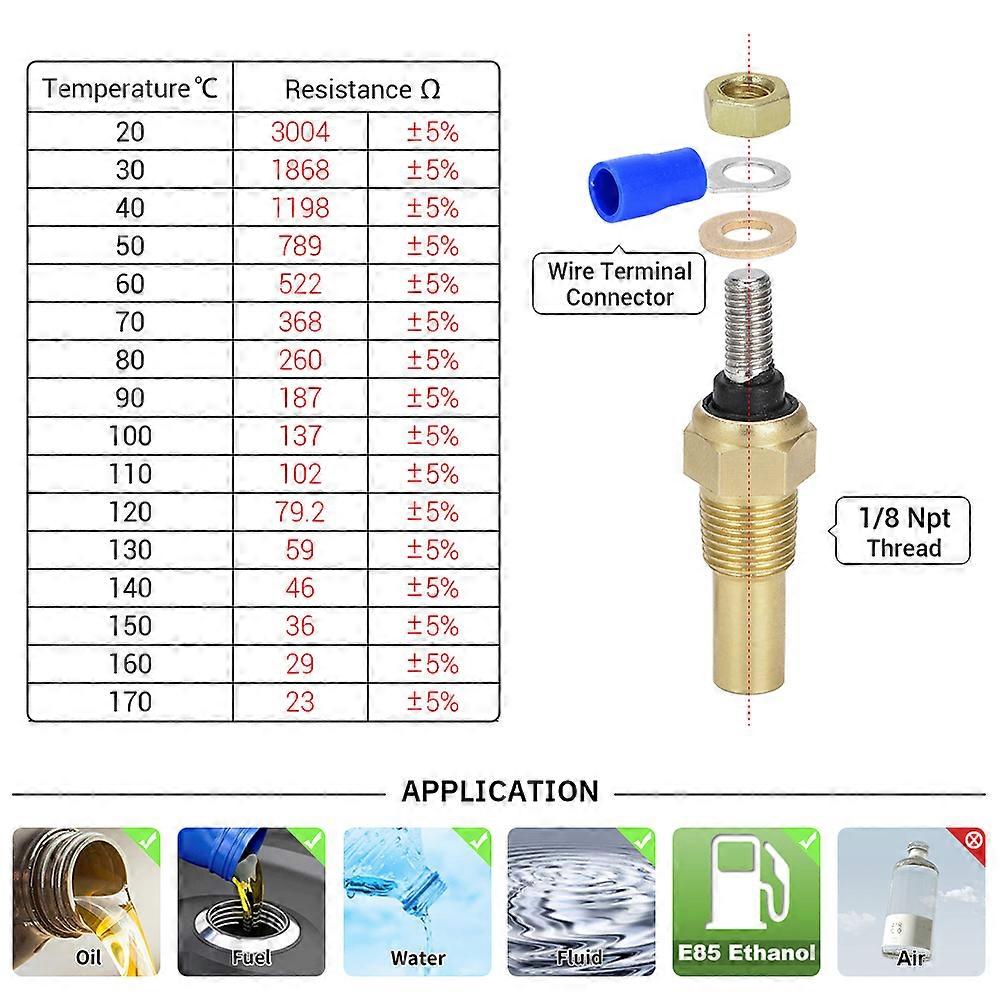 VR - 12V 1/8 NPT Racing Car Oil Temp Sensor Water temperature Sensor ...