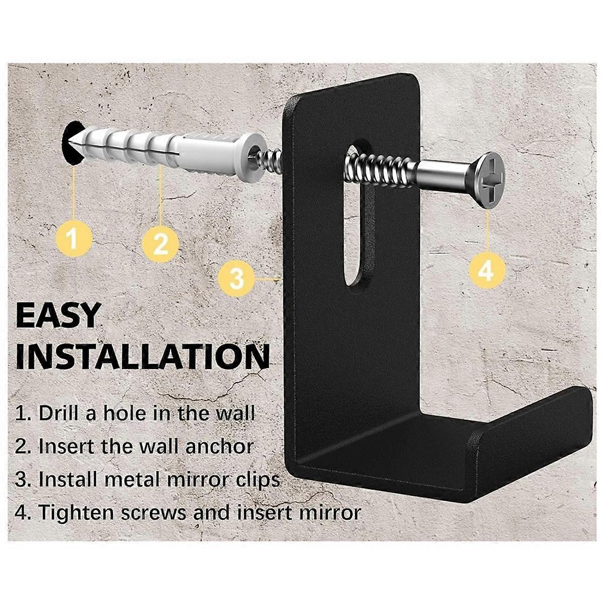 6Pcs Metal Mirror Clips 3/4 Wide Channel Mirror Hanger Clip Large Heavy ...