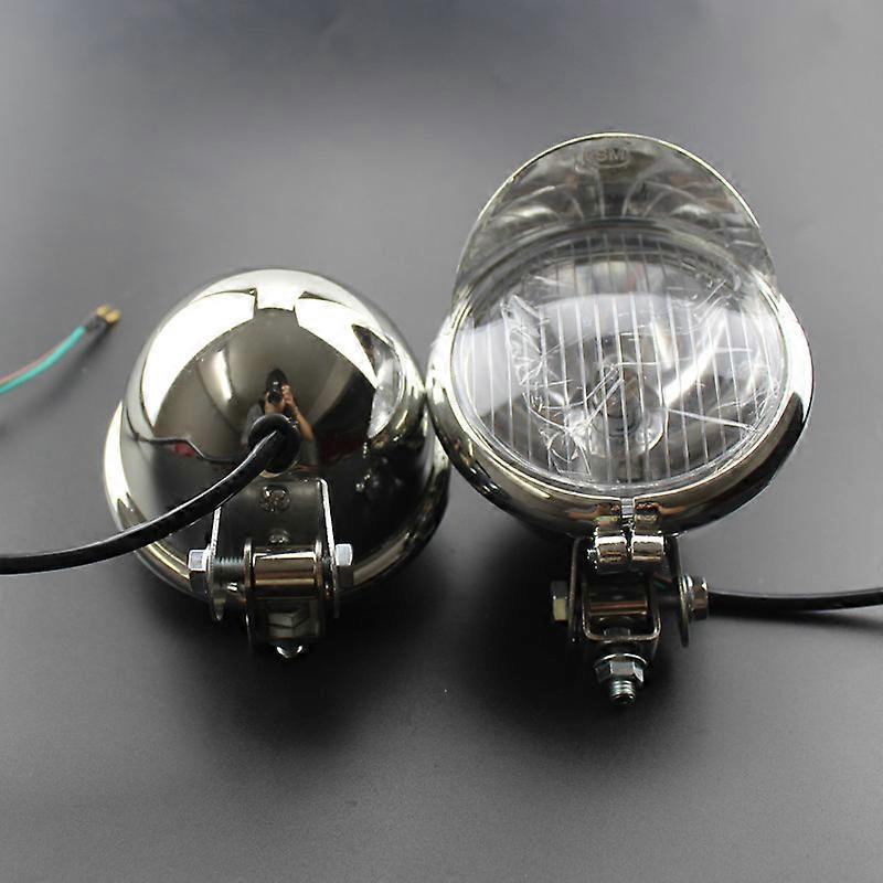Custom Motorcycle Chrome Bulb Passing Spot Fog Light Front Headlight ...