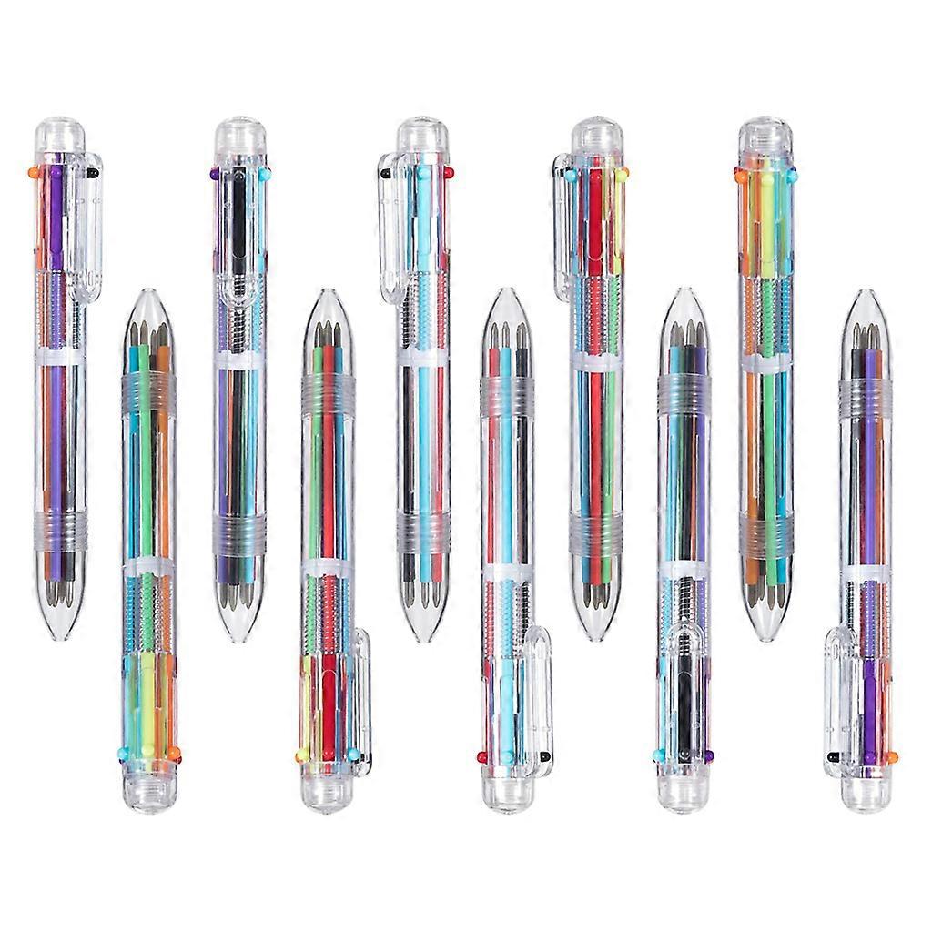 6 Colors Ballpoint Pen Spring Retractable Refillable Multicolor Pens ...