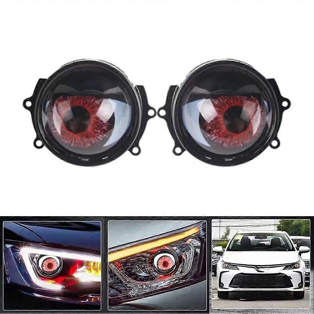 Universal 3 Inch Car LED Devil Eyes Dynamic Eye Headlight Mangekyo ...