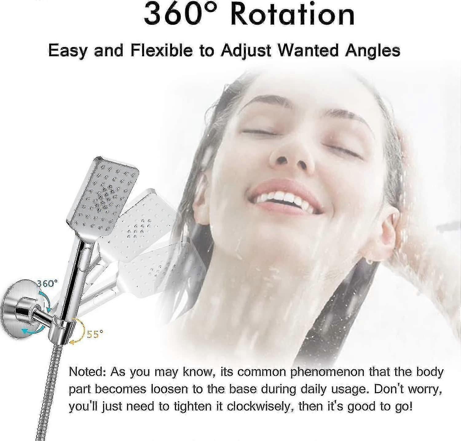 Stainless Steel Shower Head Holder, 360 Adjustable Adhesive Handheld ...