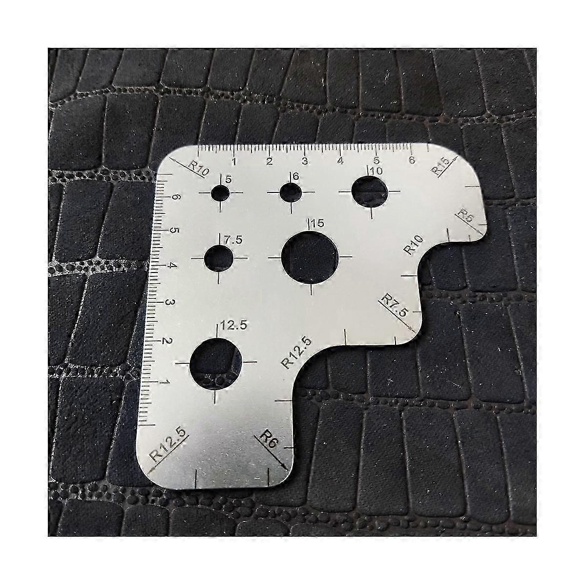 Leather Cutting Angle Ruler Scale Ruler Tool Ruler R Gauge Stainless ...