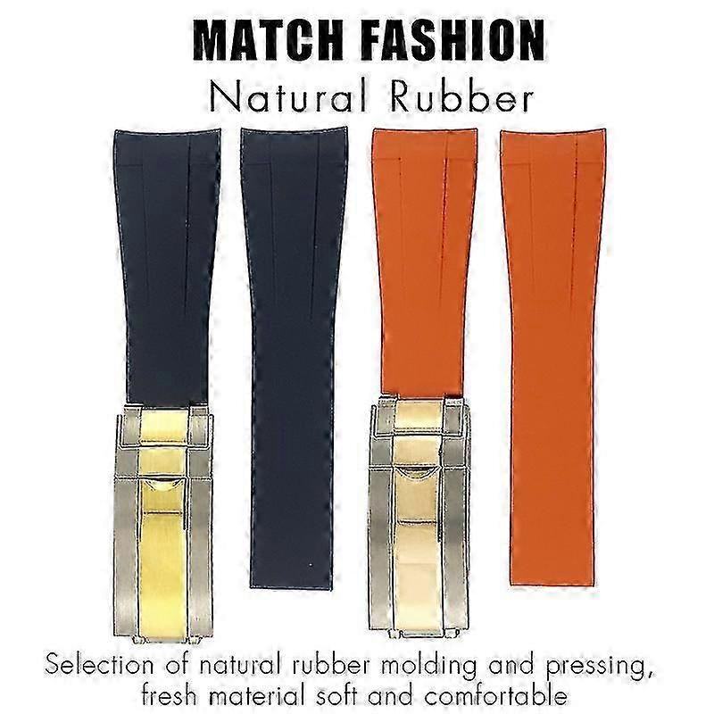 Black Silicone Watch Band for Rolex Submariner Daytona GMT Yacht-Master ...