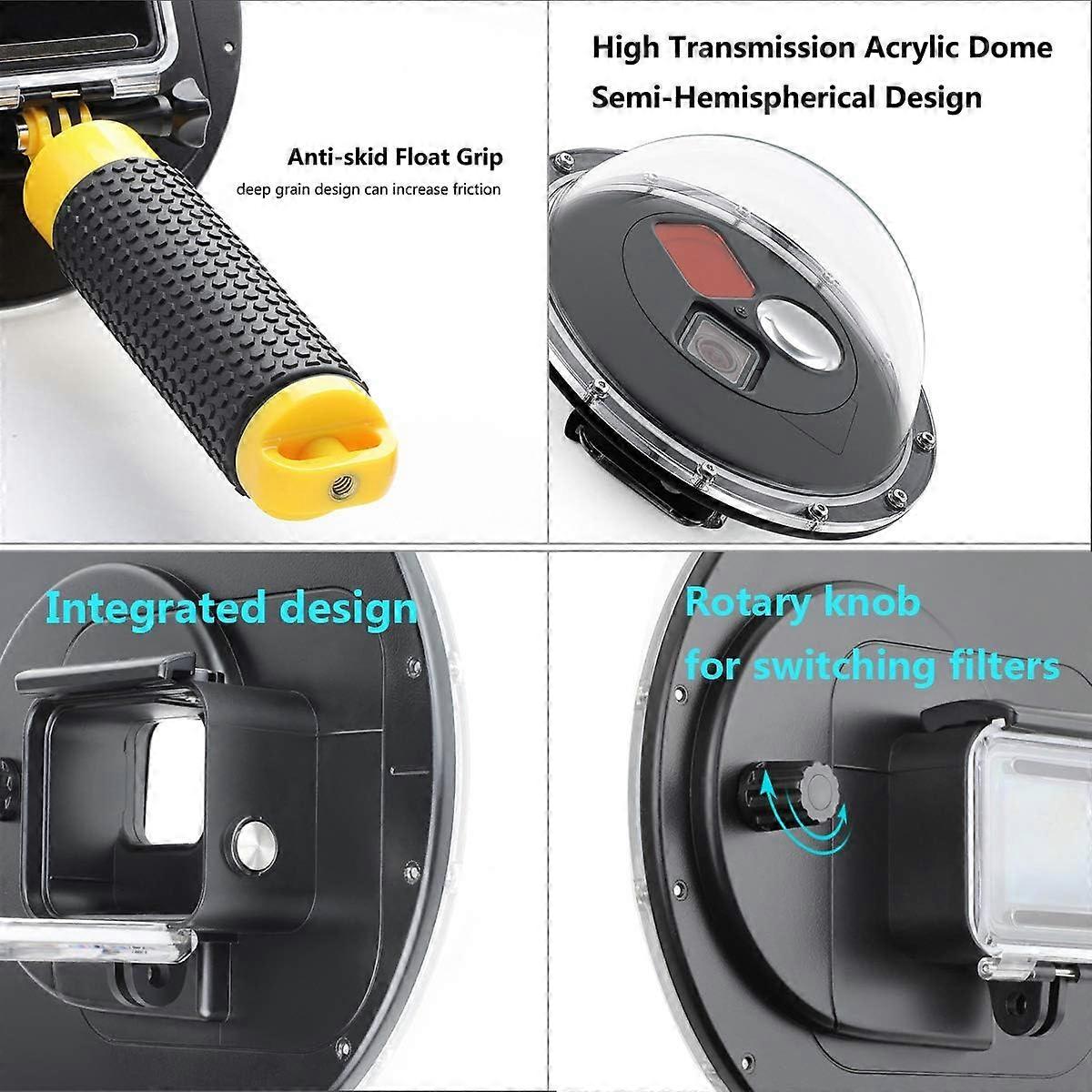 Dome Port Lens for GoPro Hero 5 6 7 Black Hero (2018), Dome Port with ...