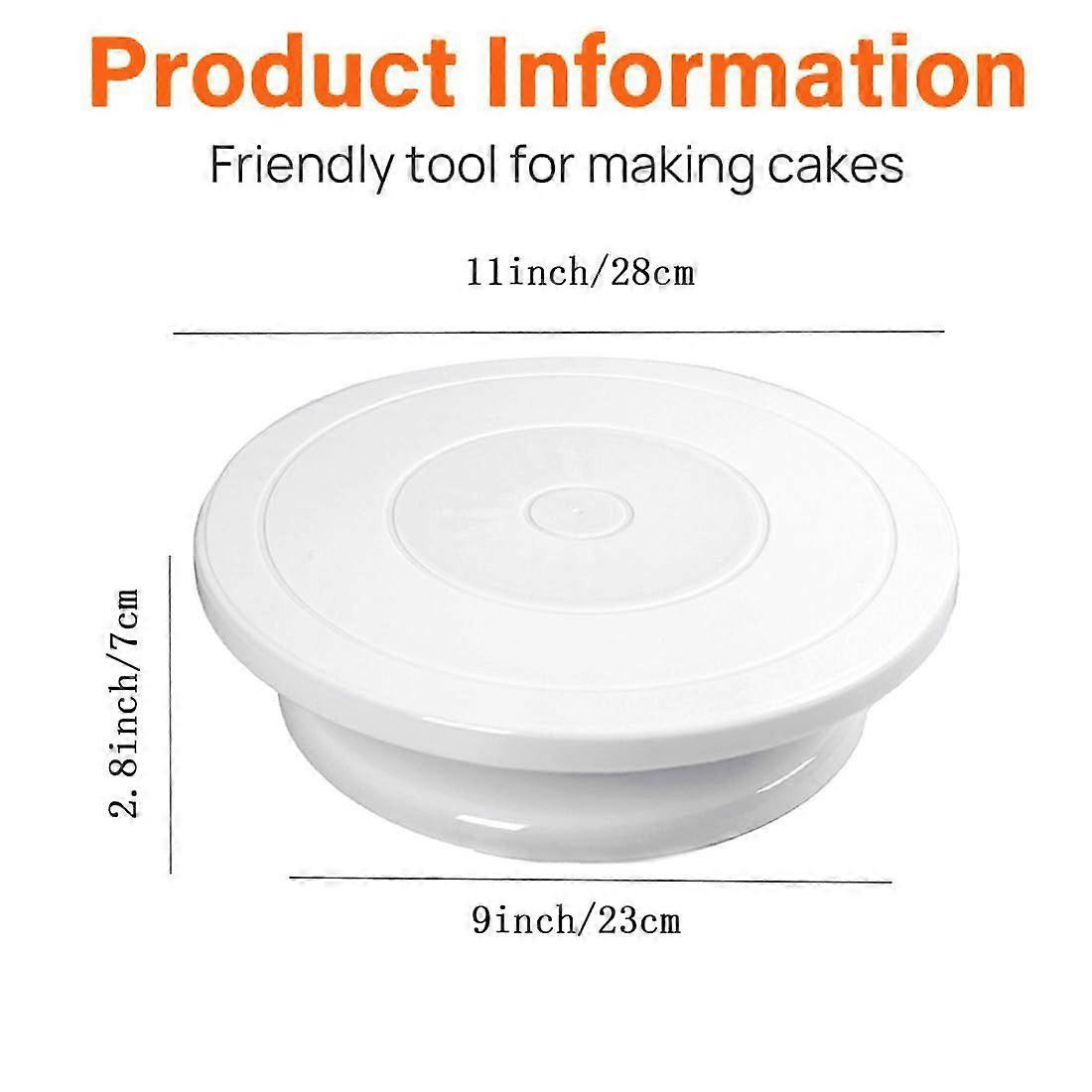 Cake plate Rotating cake plate Ø 28cm White elegant design for baking ...