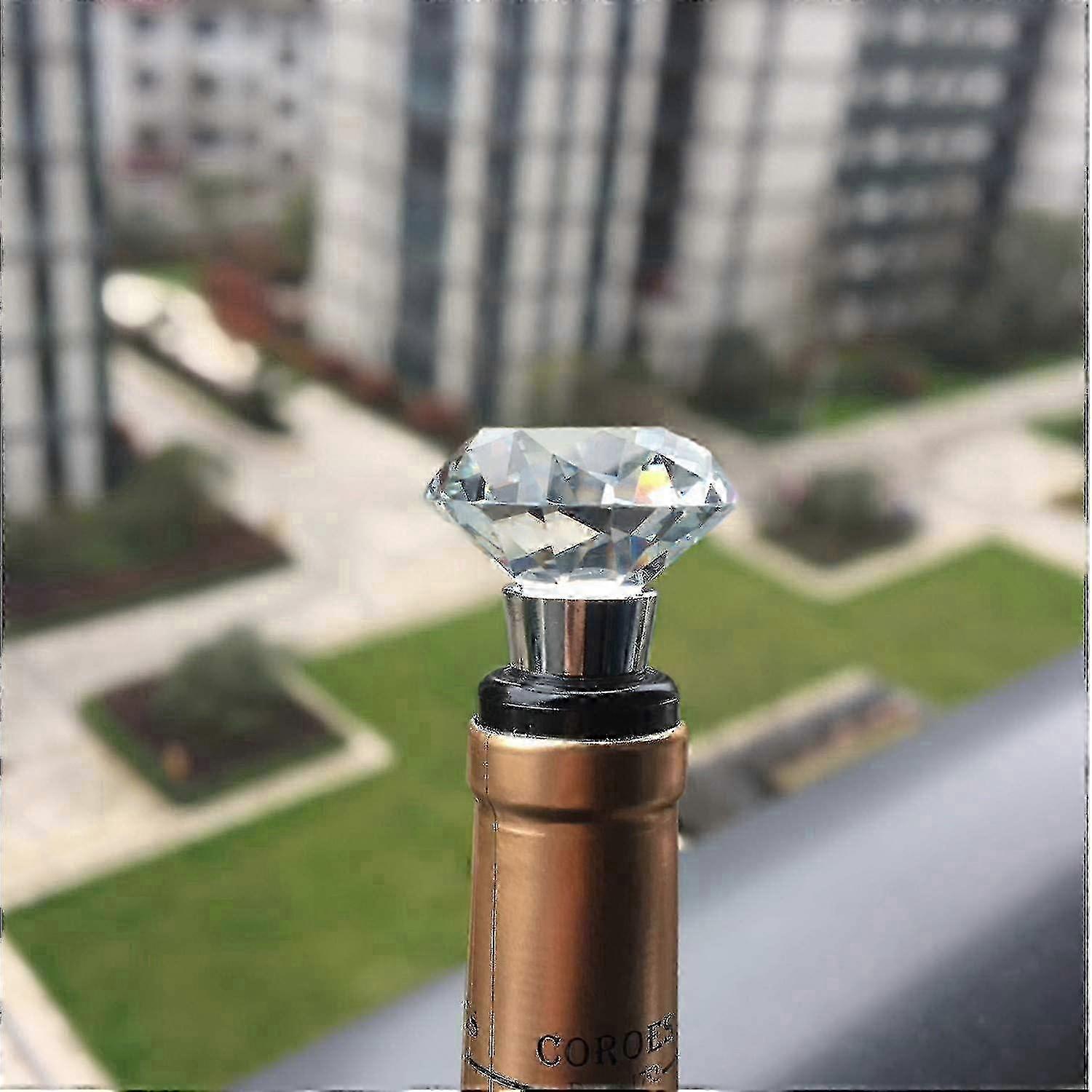 Wine Bottle Stoppers With Gift Box, Decorative Crystal Diamond Wine ...