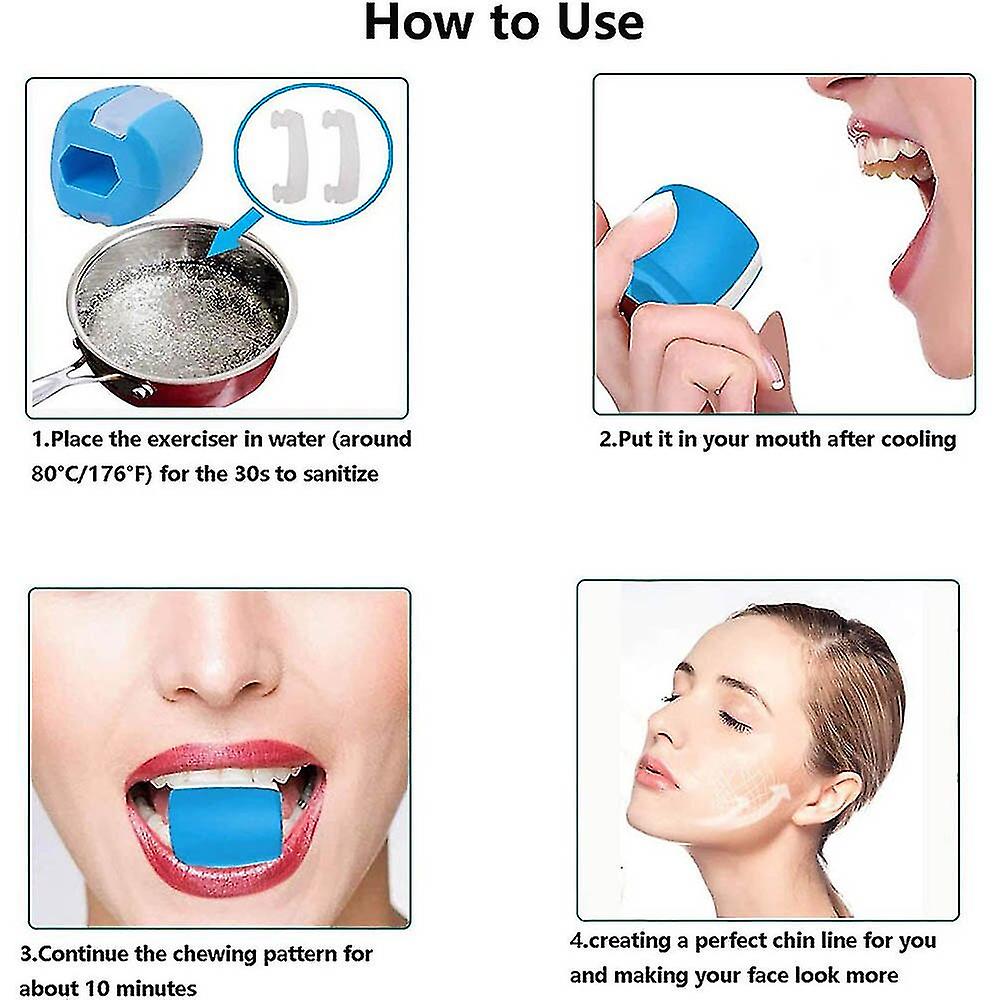 Jaw Trainer For Face, Reshaping Jawline, Toning Chin, Massaging Muscles ...