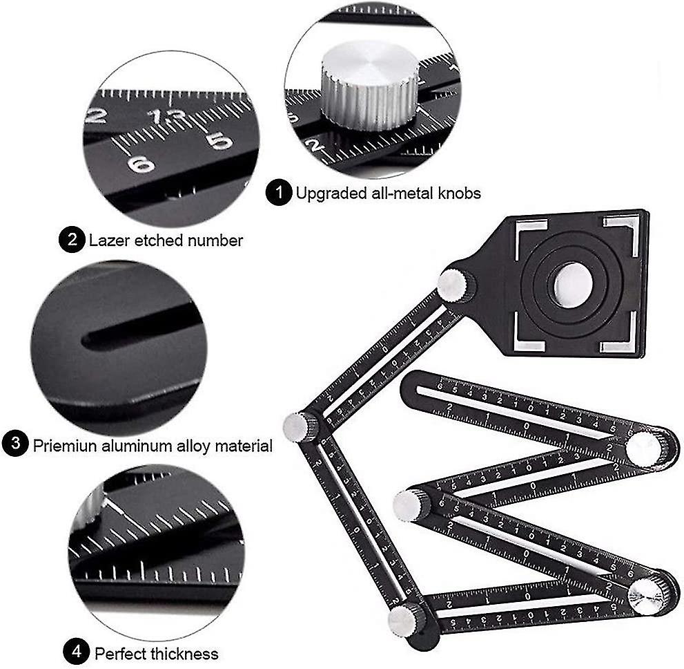 Template Tool, Aluminum Alloy Angle Template Multi Angle Ruler ...