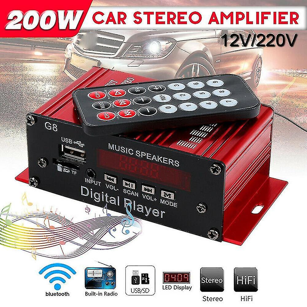 12v 200w 2ch Mini Digital Bluetooth Hifi Audio Power Amplifier Car ...
