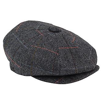 Mens 8 Panel Hat Flat Cap Newsboy Grandad Tweed Check Vintage Baker Boy ...