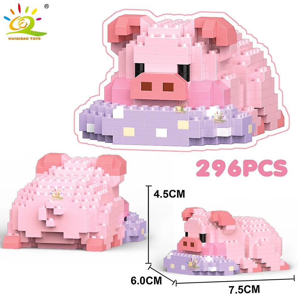 Mini Cute Pig Micro Building Blocks 3d Diamond Model Animals Bricks Diy ...