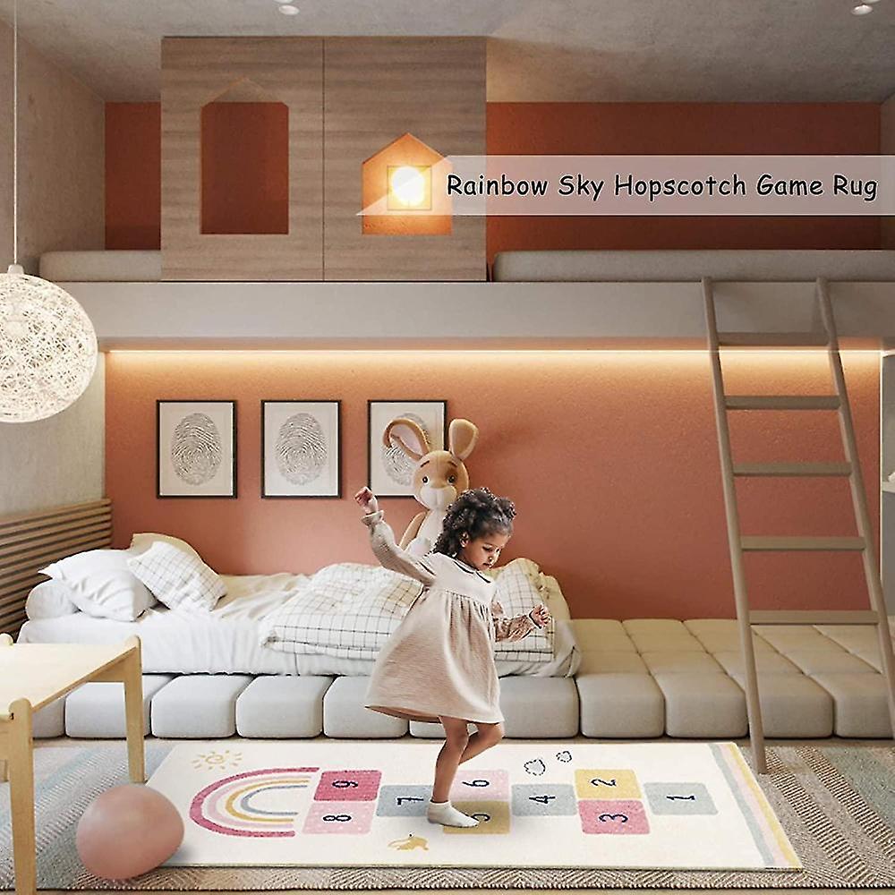 Rainbow Sky Hopscotch Game Rugs | Fruugo UK