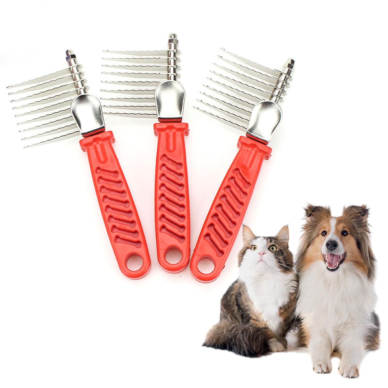 Dog Dematting Comb Rake Detangler Brush for Dogs Stainless Steel ...