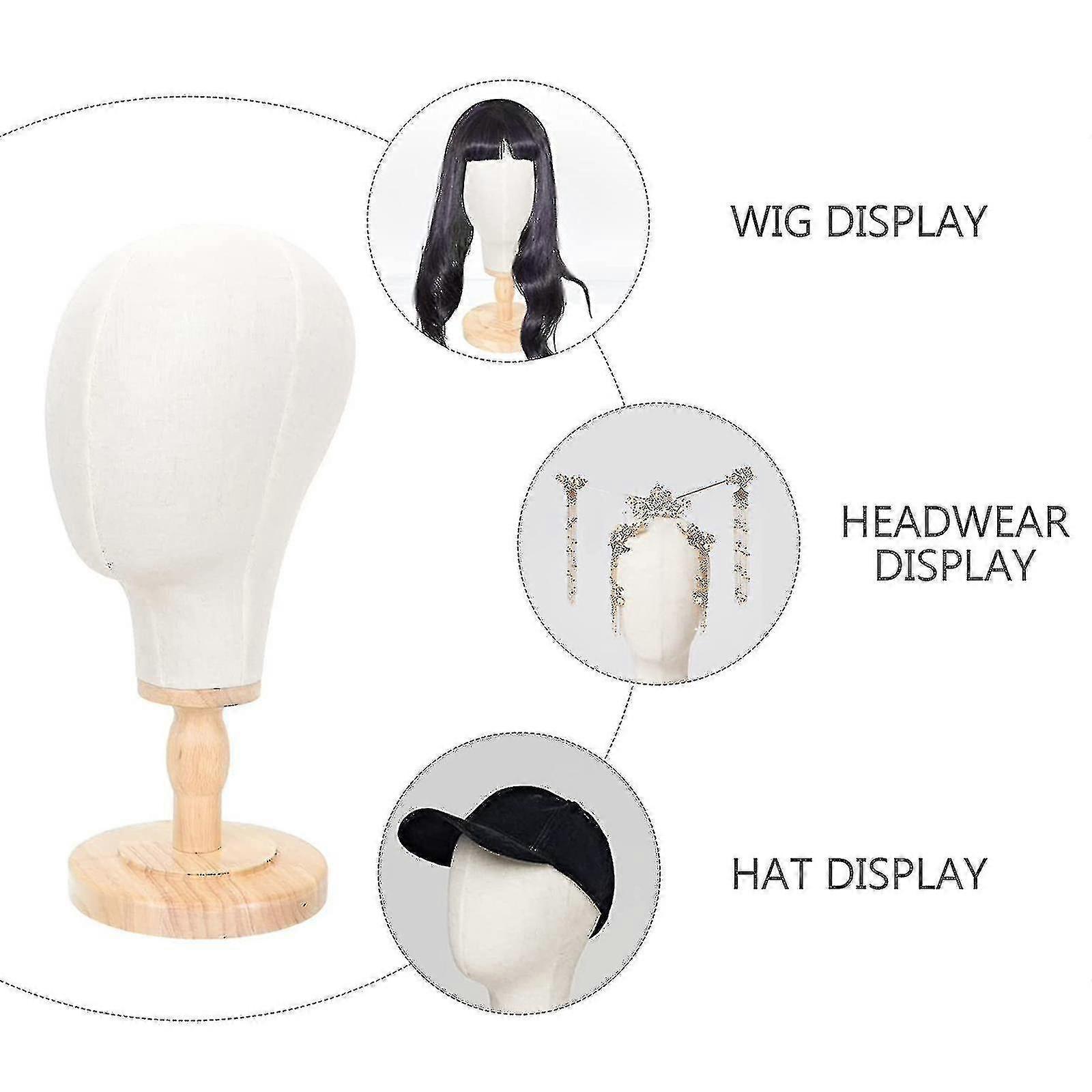 22 Wig Head Canvas Block For Head Mannequin Wig Display Styling Head ...