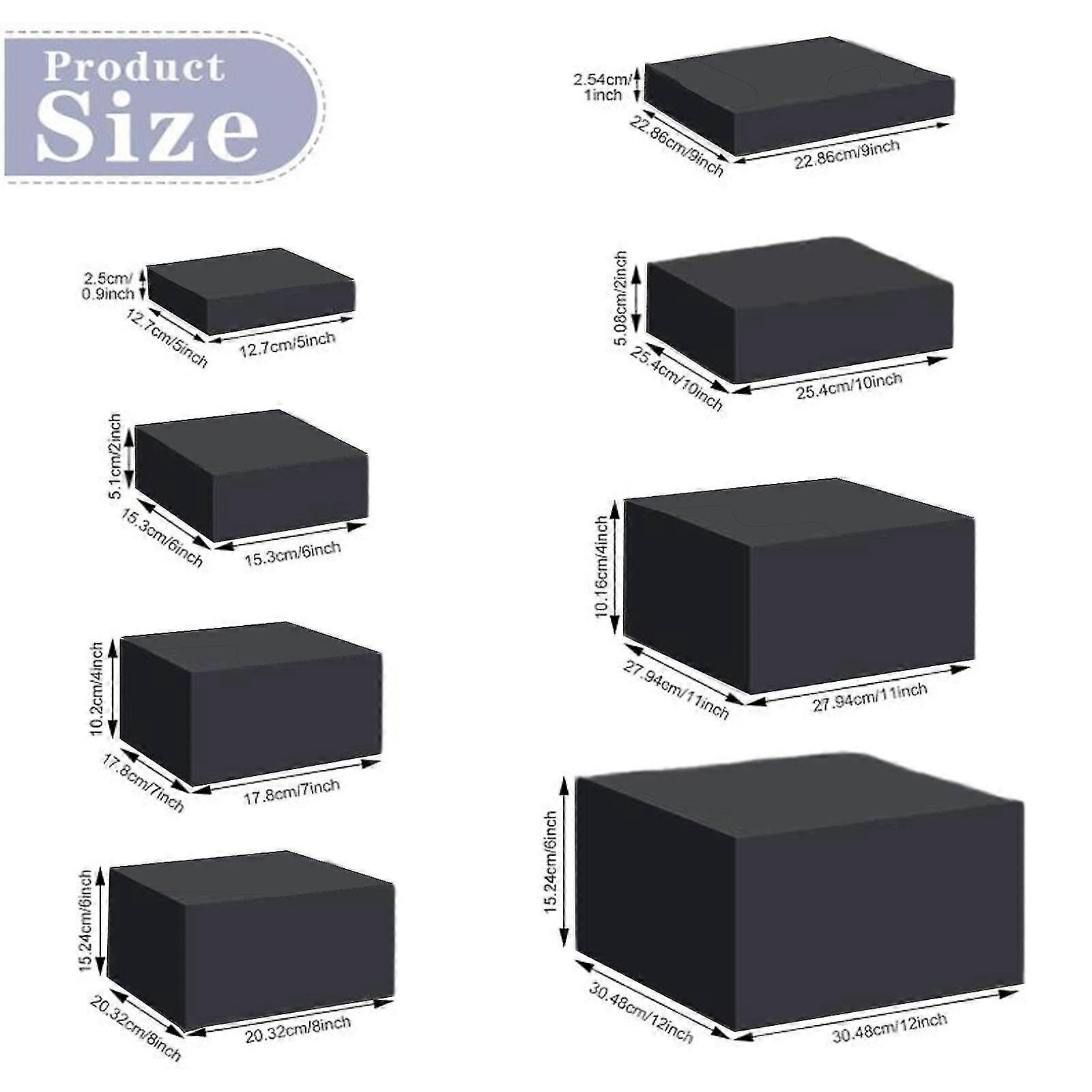 8x Acrylic Cube Display Box Riser Nesting Riser Stands for Food Cake ...