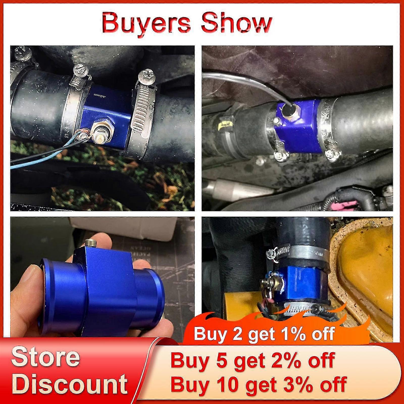 Water Temp Temperature Joint Pipe Sensor Gauge Radiator Hose Adapter Size 26mm / 28mm / 30mm ...
