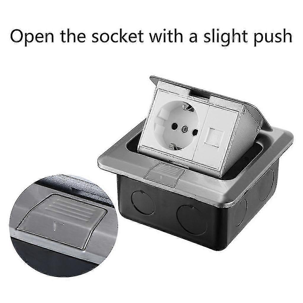 Floor Socket For Kitchen Waterproof Stainless Steel Cover Recessed ...