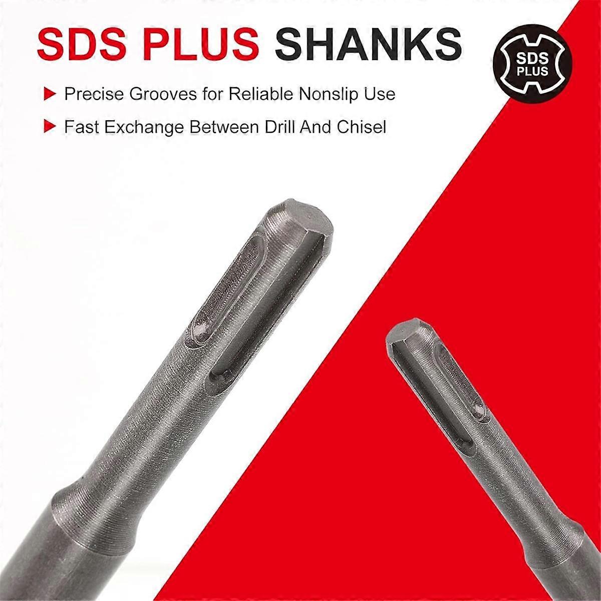 SDS-Plus Chisel Set for Rotary Hammer Drills, 3PC Masonry Concrete Drill Bit Set, Point Flat ...