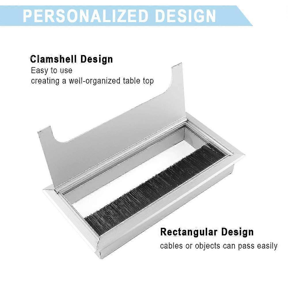 Aluminium Cable Grommet, Square, 160 X 80 Mm, Desk Cable Grommet For ...