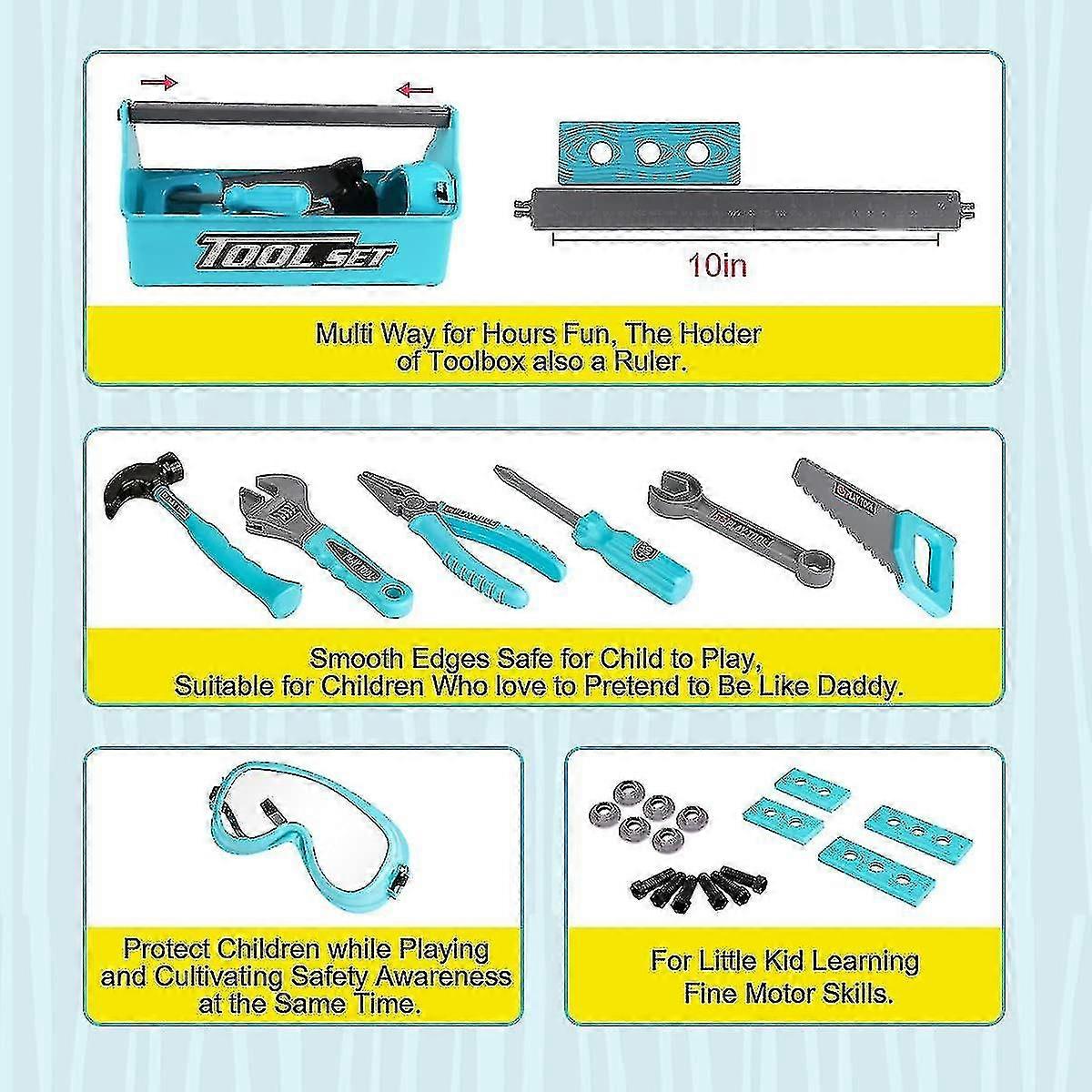 Kids Tool Set - 30pcs Pretend Play Tool Toys With Kids Tool Belt ...