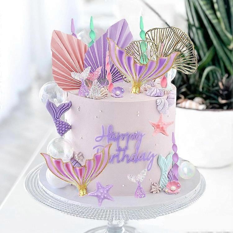 Mermaid Cake Topper, 30pcs Little Mermaid Cake Toppers, Mermaid Tails ...