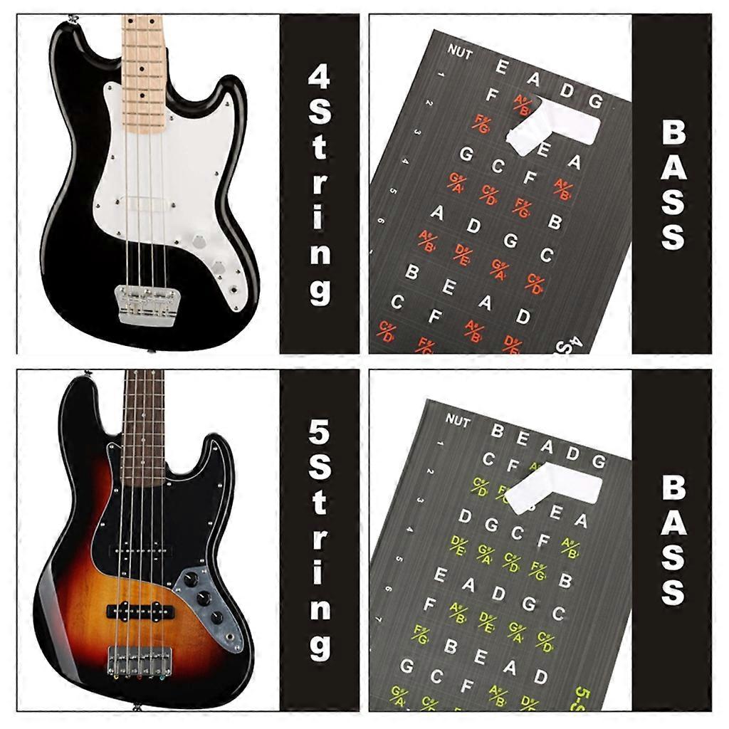 1 Sheet Bass Fretboard Stickers Paper Guitar Bass Chord Stickers Bass ...