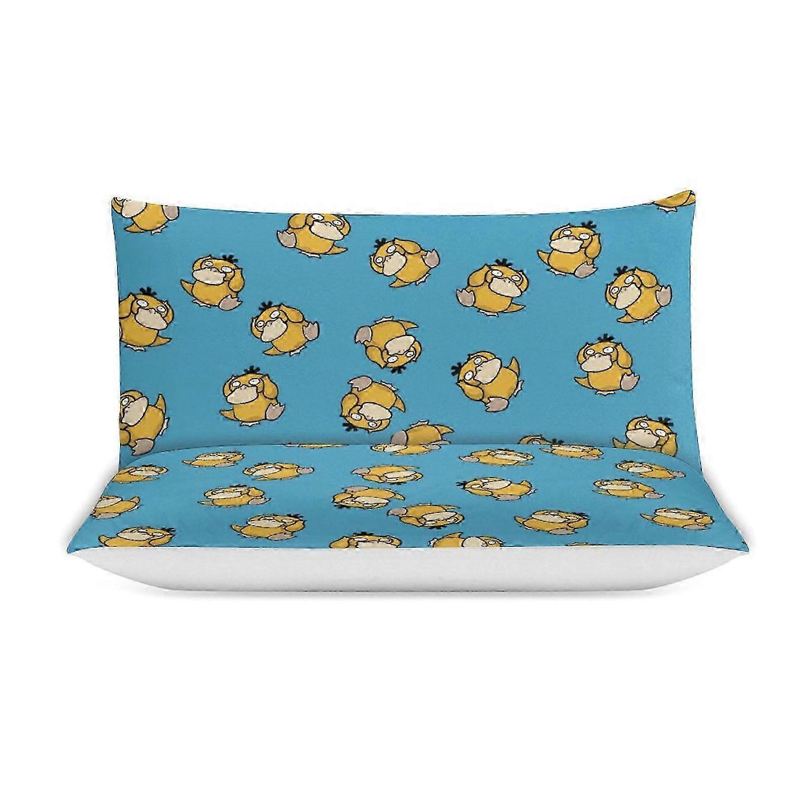 n684 Bed Sheets Psyduck Bed Duvet Cover Funny Anime Cartoon Bedding Se ...
