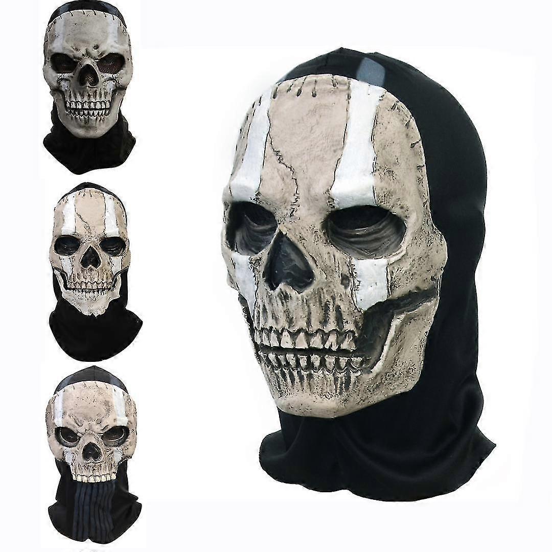 Unisex Horror Ghost Skull Mask Ghost Call Of Duty Latex Headgear Helmet ...