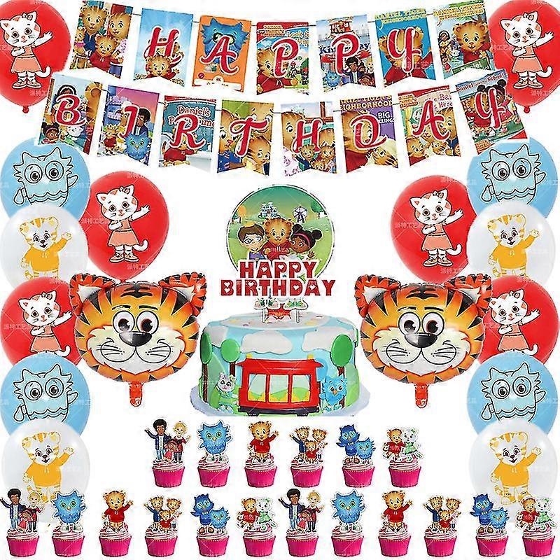 Tiger Daniel Preschool Animated Theme Birthday Party Decor Latex Foil ...