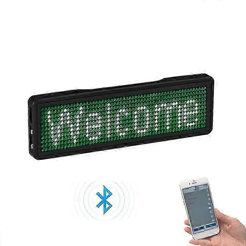 Bluetooth LED Name Badge Rechargeable Light Sign DIY Programmable ...