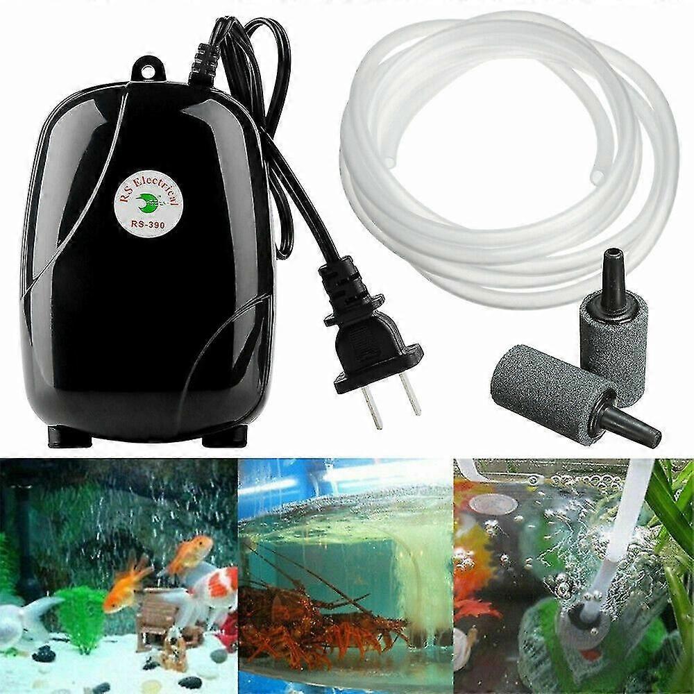 New Silent Air pump Aquarium Fish Tank Double-Hole Air Pump Hydroponic ...