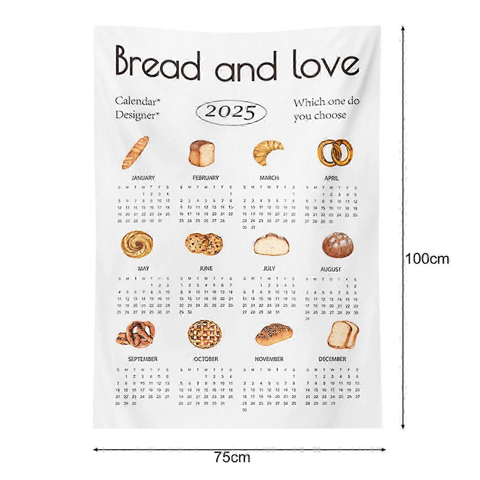 2025 Wall Calendar Legible Printing Wall Decoration Washable Home ...