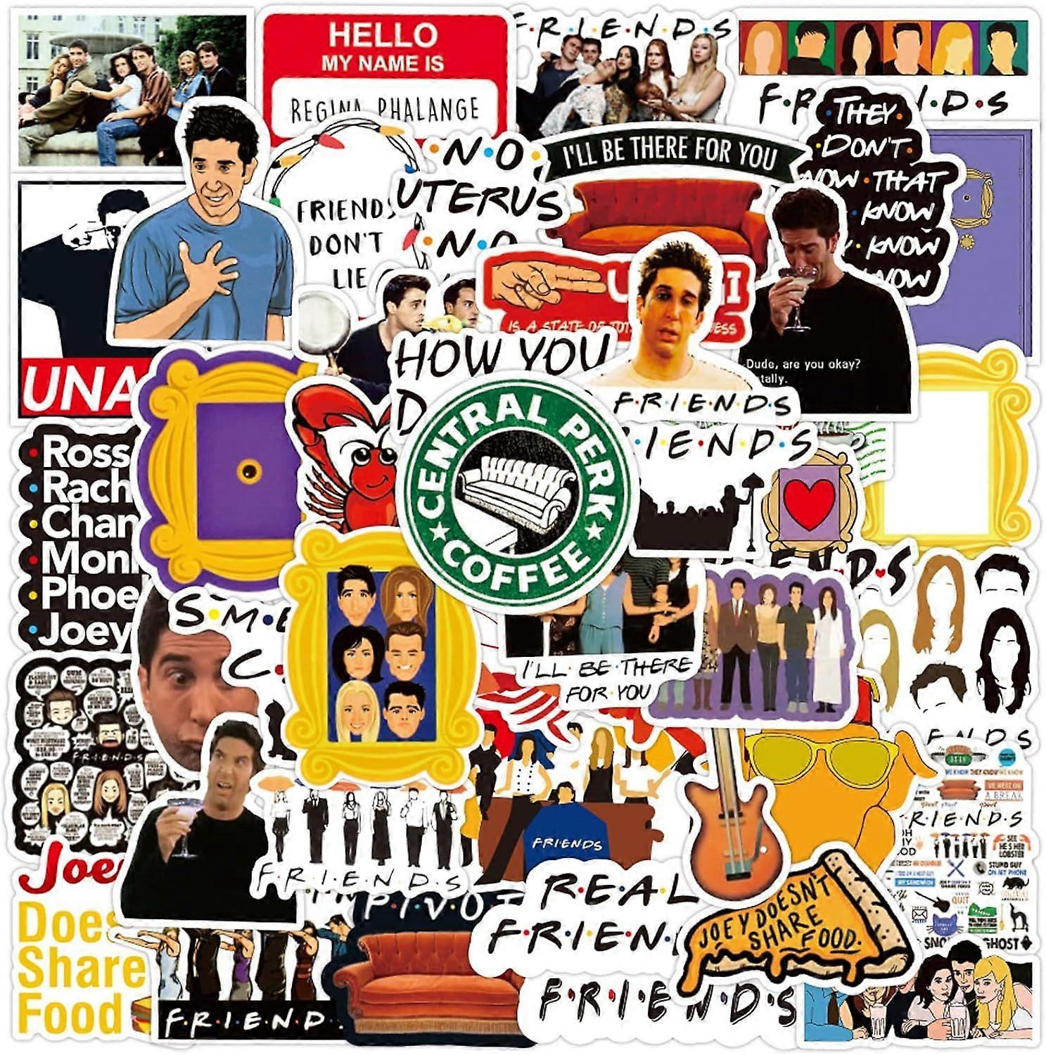 100 Pack Friends Stickers, Cartoon Stickers, Waterproof Stickers ...