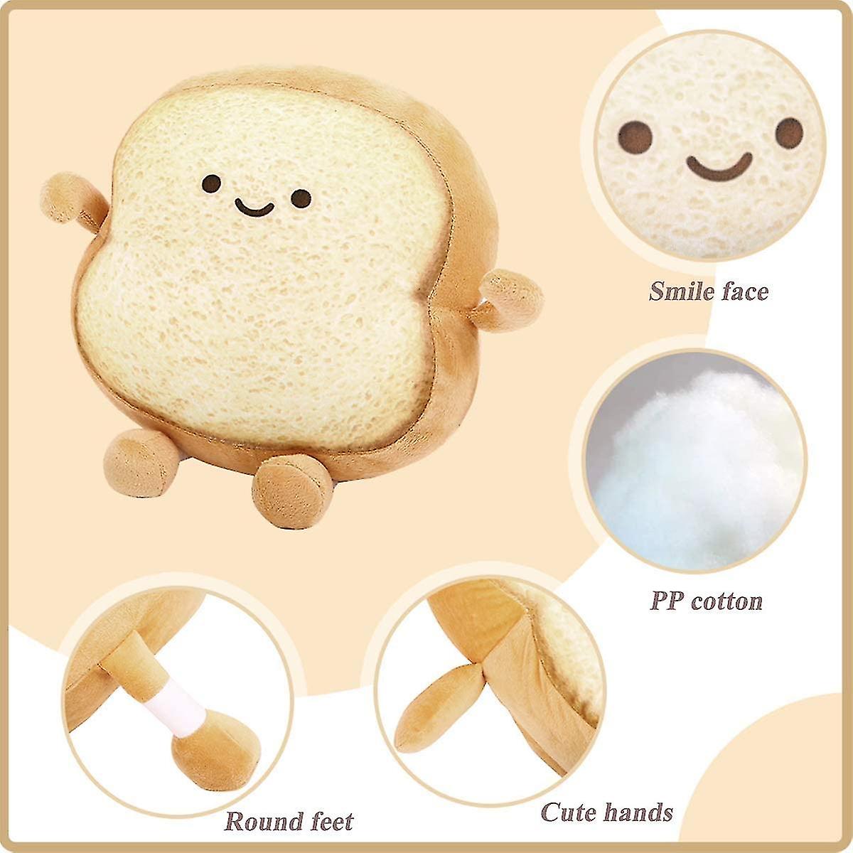 Toast Bread Pillow Funny Food Plush Toy Pillows Small Cute Stuffed ...
